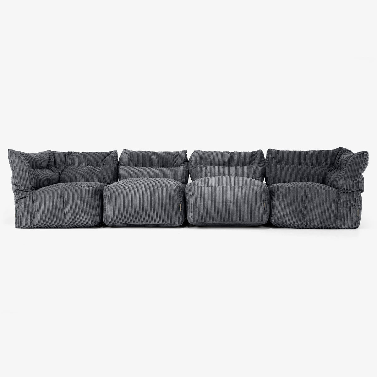 Lounge Pug 4 Piece Multi Modular Sofa Set Cord Black– Big Bertha ...