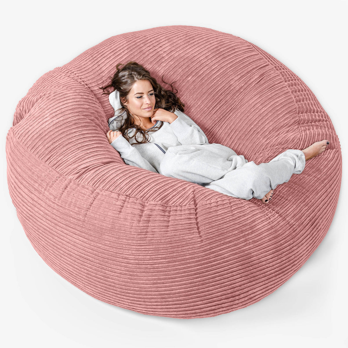 Lounge Pug Mega Mammoth Bean Bag Sofa Cord Peach– Big Bertha Original UK