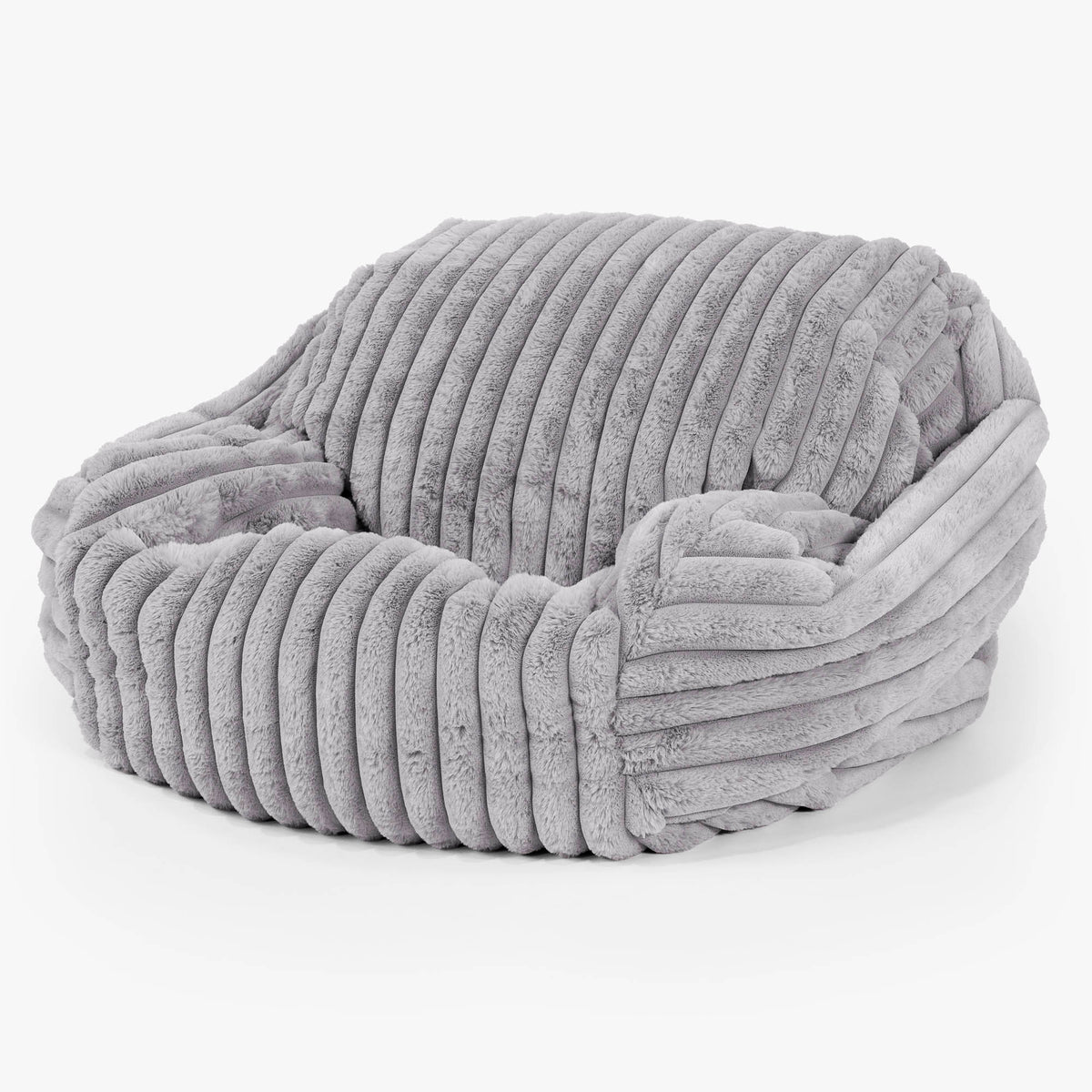 Lounge Pug Sabine Bean Bag Armchair Ultra Plush Cord Grey Large Bean ...