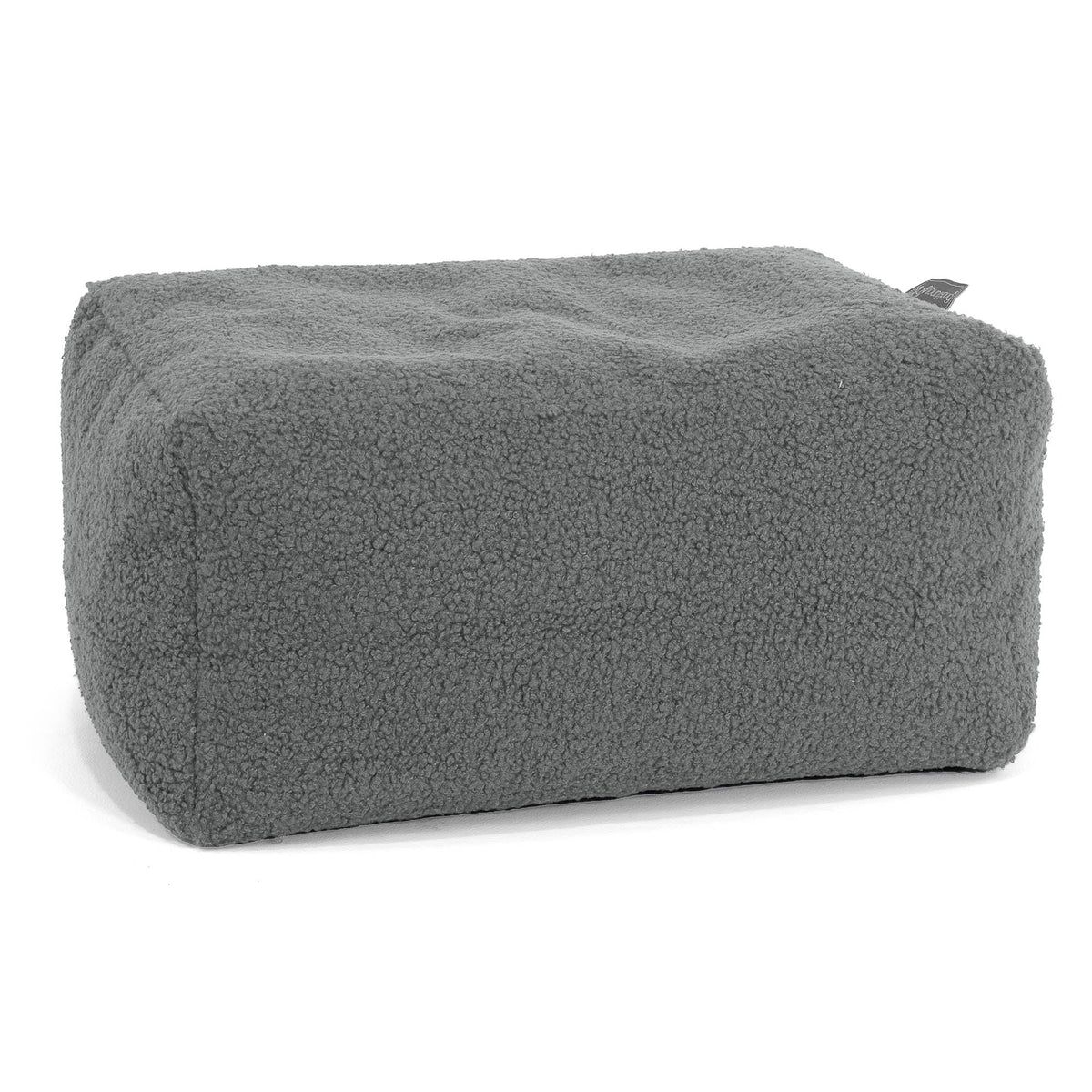 Lounge Pug Small Round Footstool Boucle Grey Bean Bag Pouf Small ...