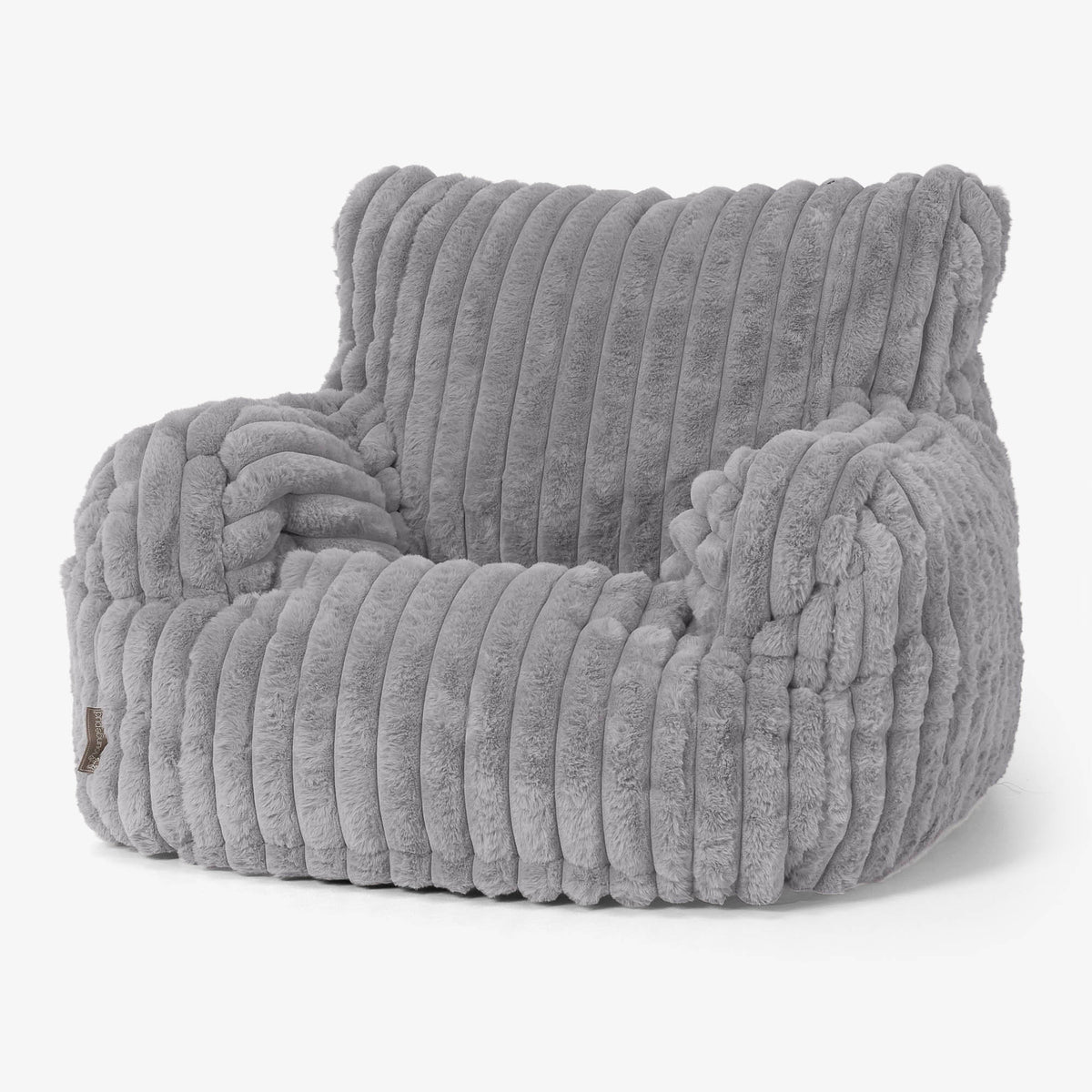 Lounge Pug Ultra Plush Cord Bean Bag Chairs Adult Beanbag Armchair Grey ...