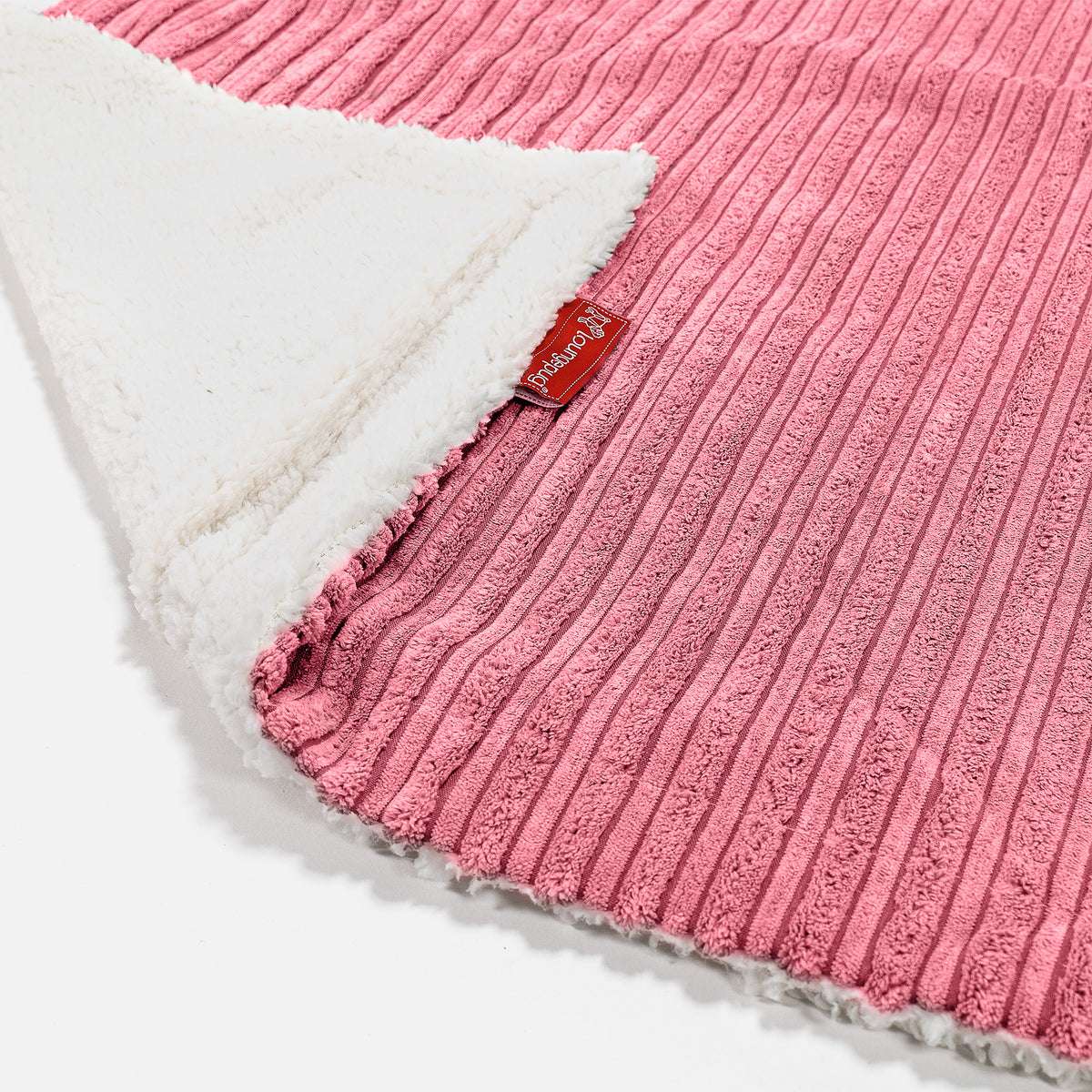 Lounge Pug Cord Coral Pink Sherpa Fleece Throw Blanket 100 X 140 cm ...