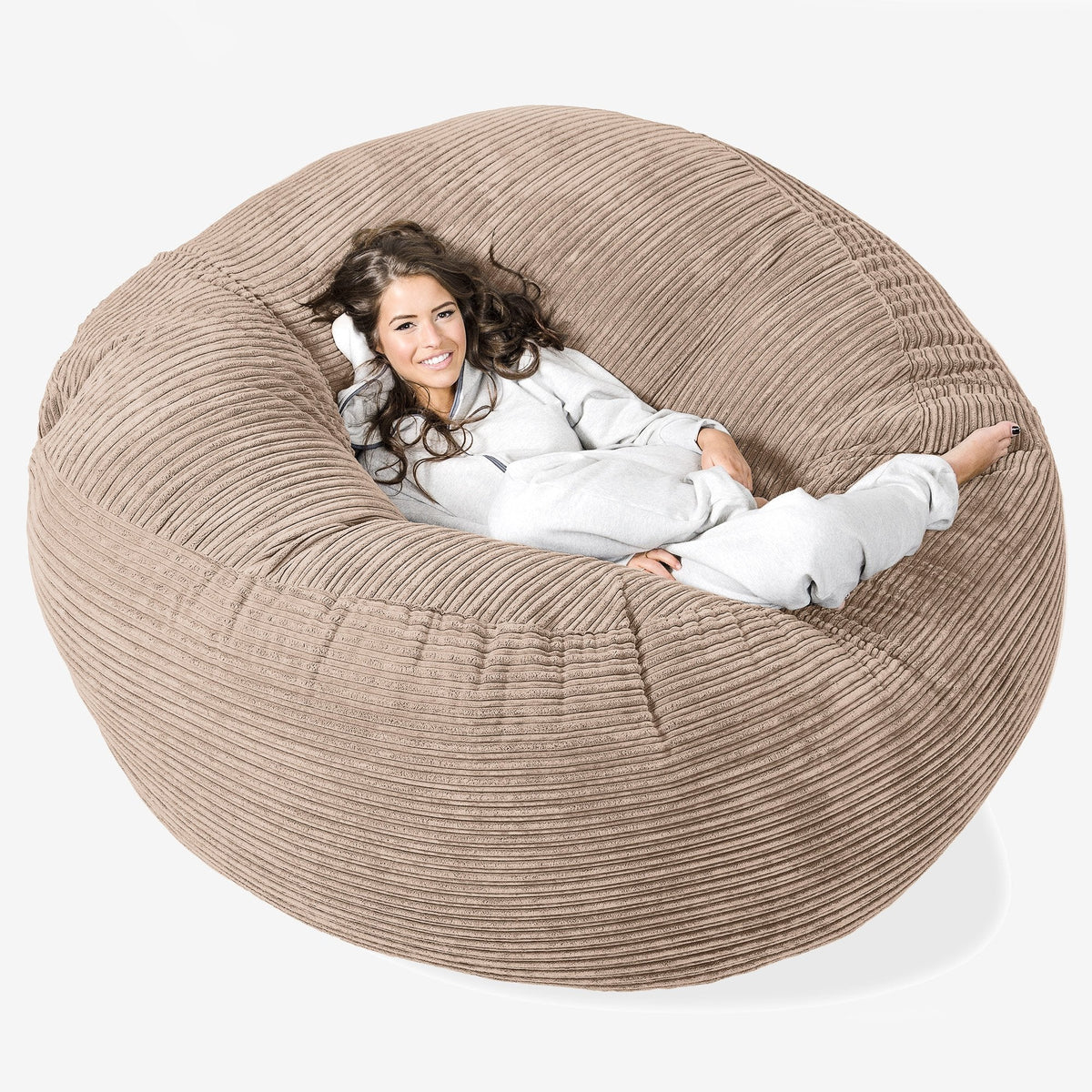 Lounge Pug Cord Giant Bean Bag Sofa Mega Mammoth Beanbag Sand– Big ...