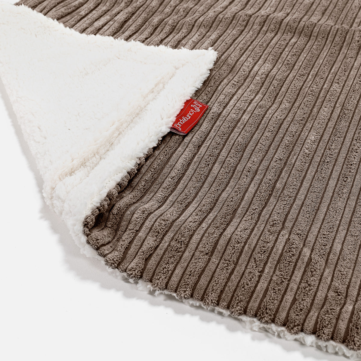 Lounge Pug Cord Mocha Brown Sherpa Fleece Throw Blanket 100 X 140 cm ...