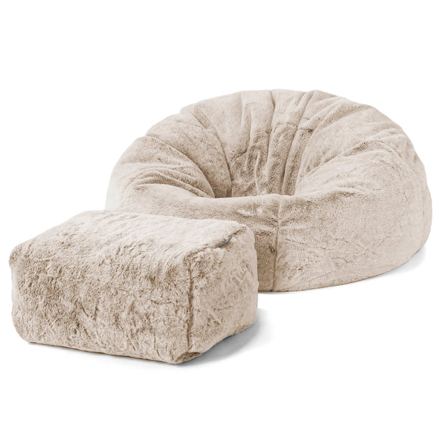 Lounge Pug Fluffy Faux Fur Rabbit Bean Bag Chairs Classic Gaming Chair ...