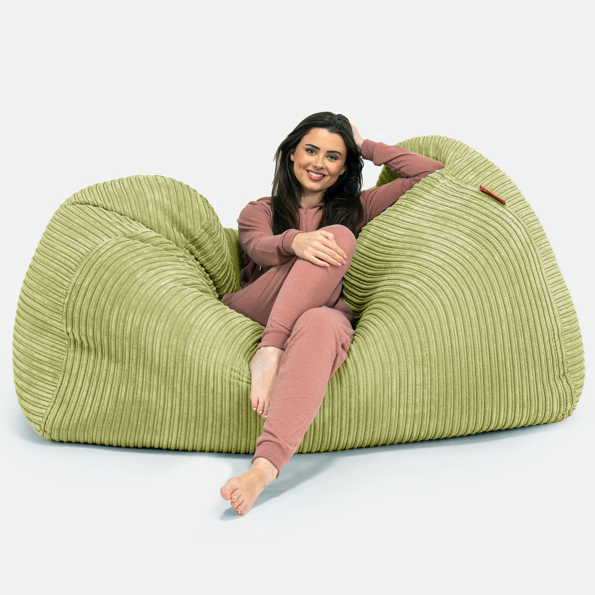 Lounge Pug Hammock Style Bean Bag Sofa Cord Lime Green Oversized Slab ...