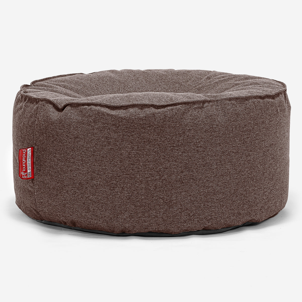 Lounge Pug Interalli Wool Large Hassock Pouffe Footstool Round Brown ...