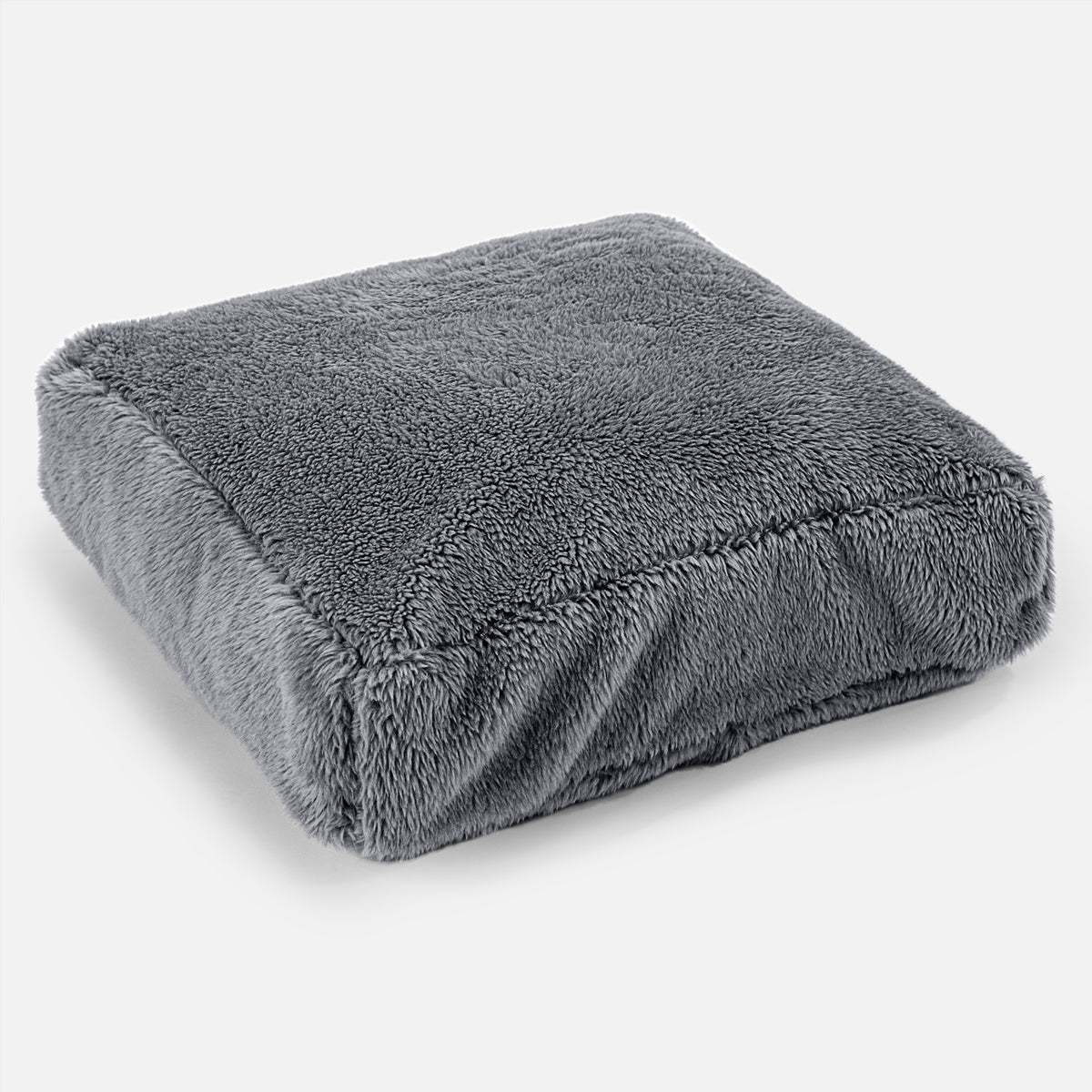 Lounge Pug Large Floor Cushion Teddy Faux Fur Dark Grey– Big Bertha ...