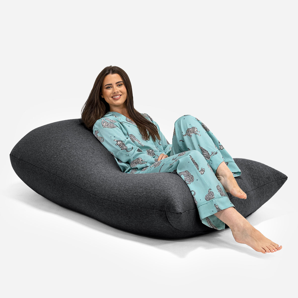 Putty Grande XL Bean Bag Stretchy Elastic Cotton Beanbag Graphite Grey ...